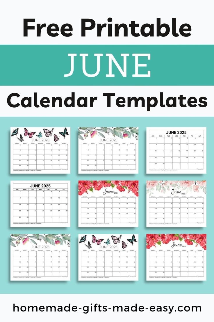 June 2025 Calendar Homemade Gifts Made Easy - The Printable Library ...